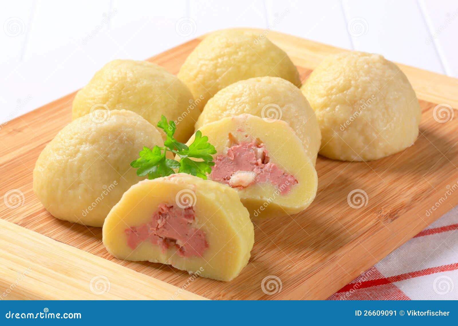 Meat Stuffed Potato Dumplings Stock Image - Image of lunch, cutting ...