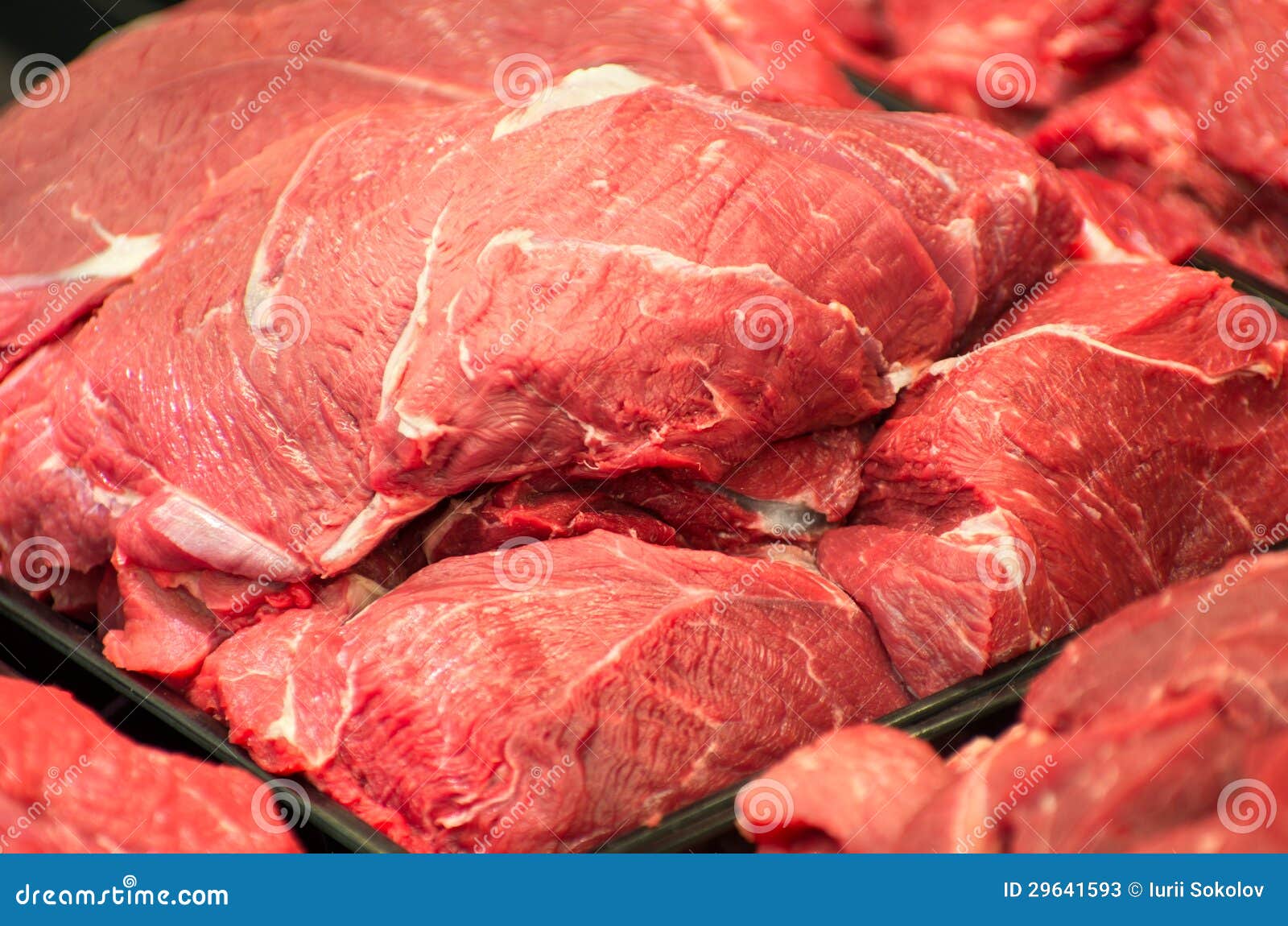 Meat in supermarket stock image. Image of groceries, inside - 29641593