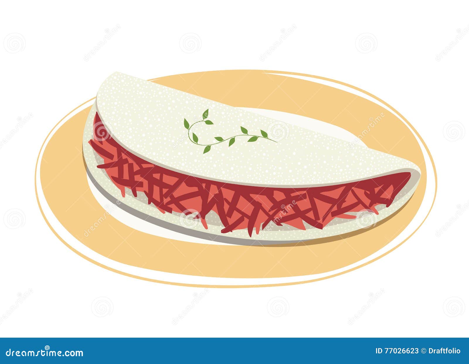 Meat tapioca stock vector. Illustration of breakfast - 77026623