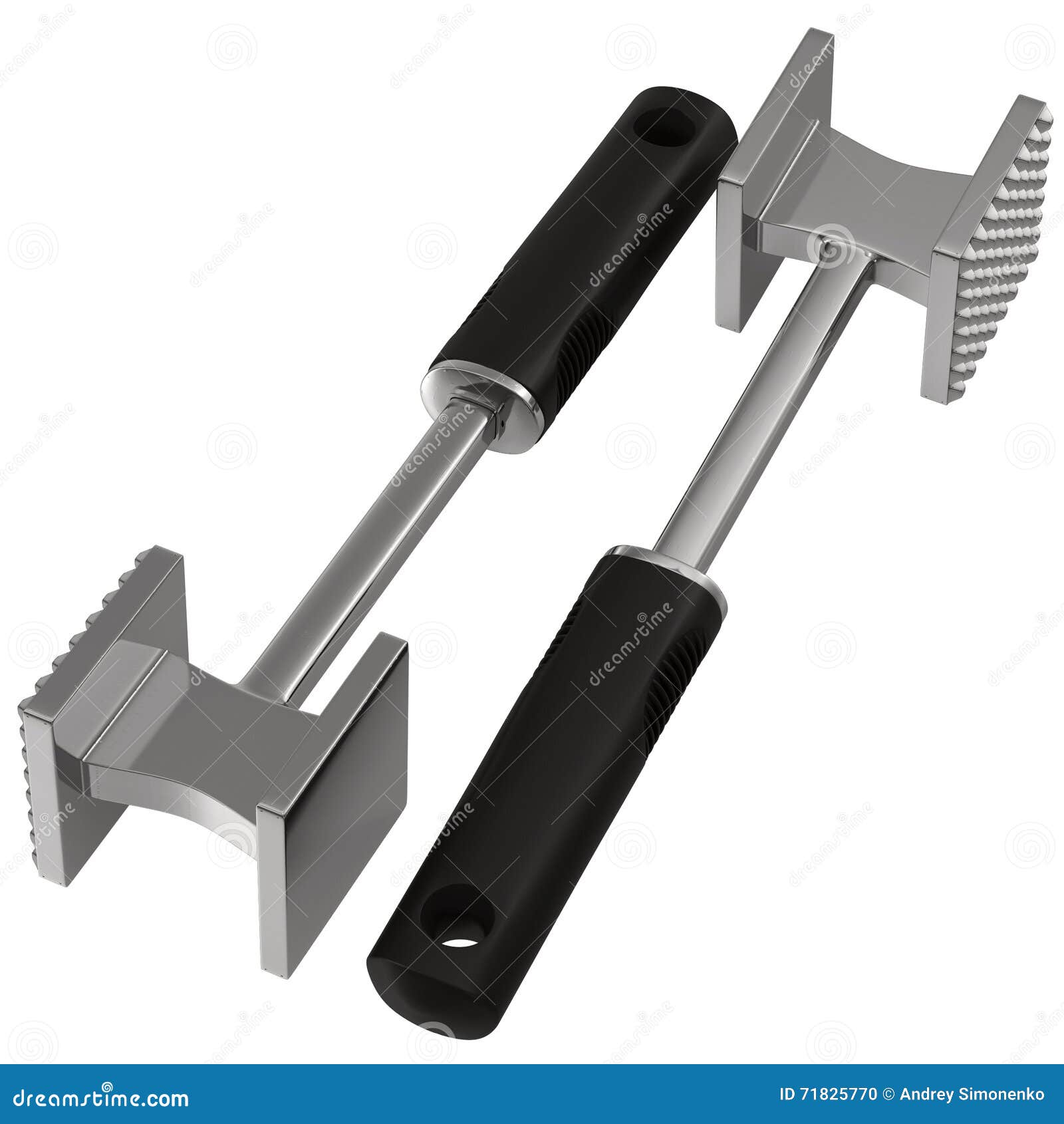 Meat Tenderizer Hammer Isolated On White Background. Vector Cartoon ...