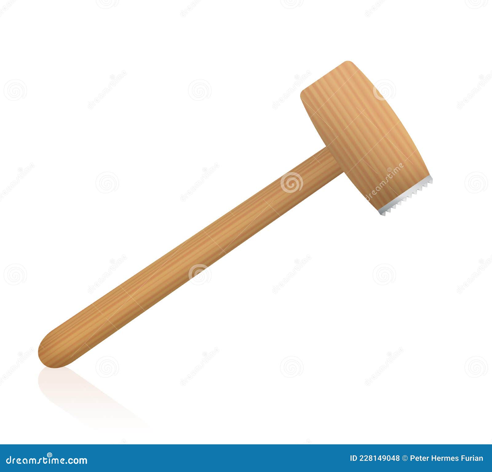 Meat Tenderizer Hammer Isolated On White Background. Vector Cartoon ...