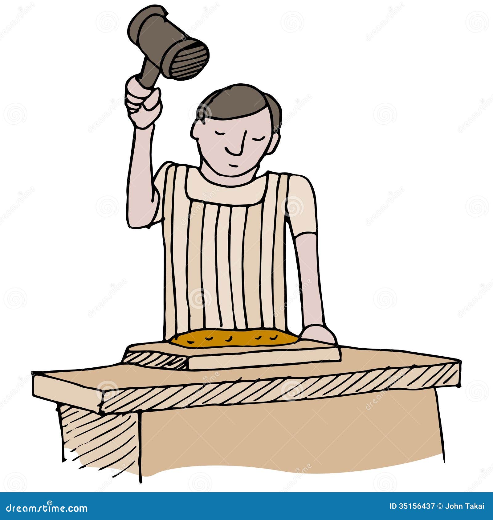 Meat Tenderizing stock vector. Illustration of holding - 35156437