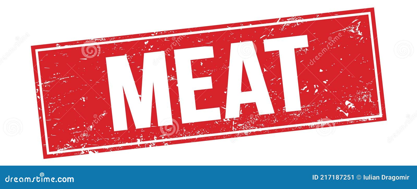 MEAT Text on Red Grungy Rectangle Stamp Stock Illustration ...