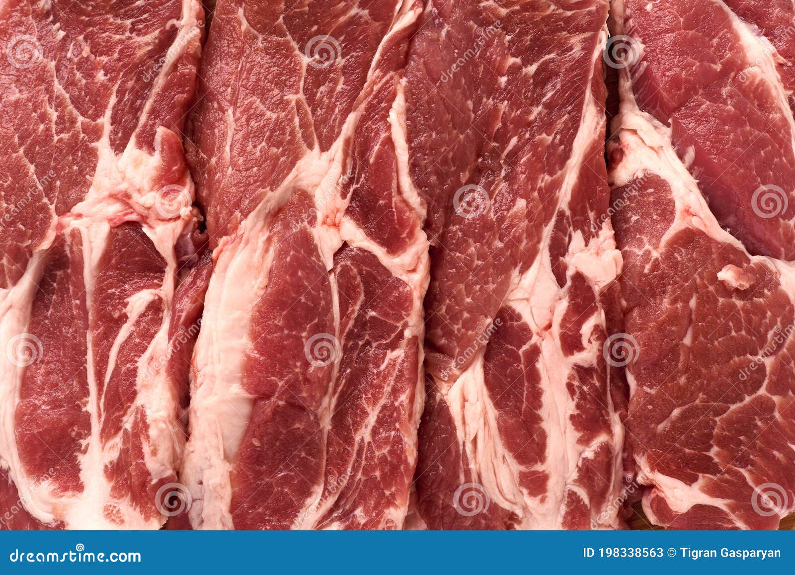 Meat Texture with Fat Pattern. Fresh Raw Meat Sliced Stock Image ...