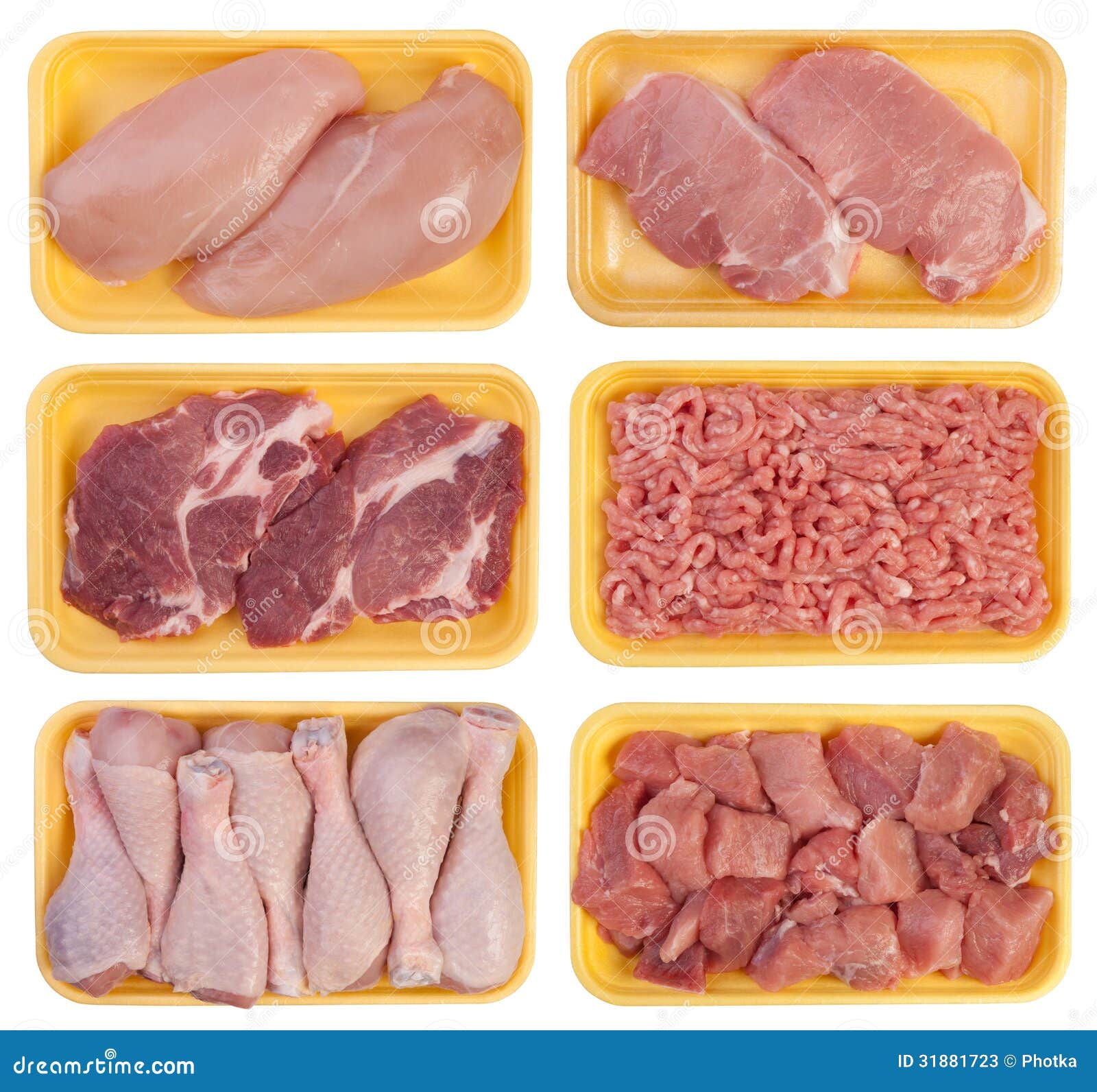 Meat on trays stock image. Image of chicken, preparation - 31881723