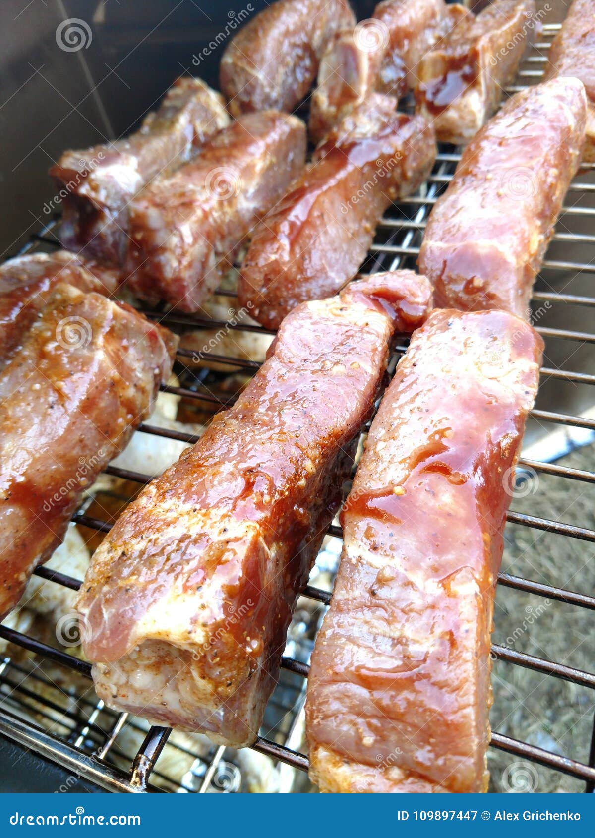 Meat Varety in an Electric Bbq Smoker Stock Image - Image of food ...
