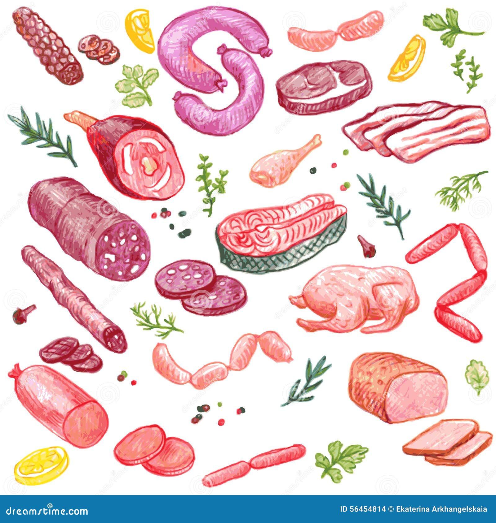Meat vector elements stock vector. Illustration of beef - 56454814