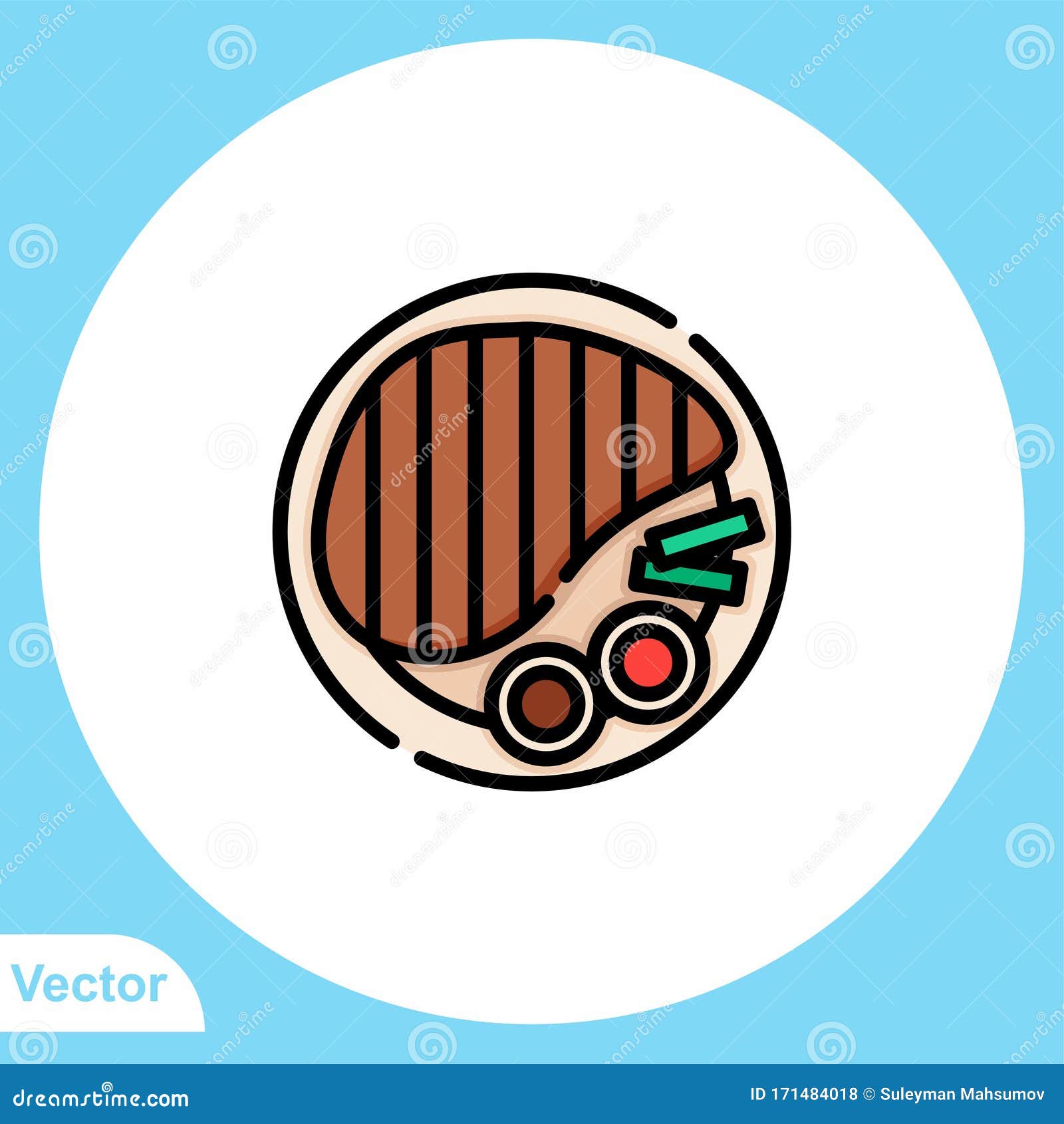 Meat Vector Icon Sign Symbol Stock Illustration - Illustration of ...