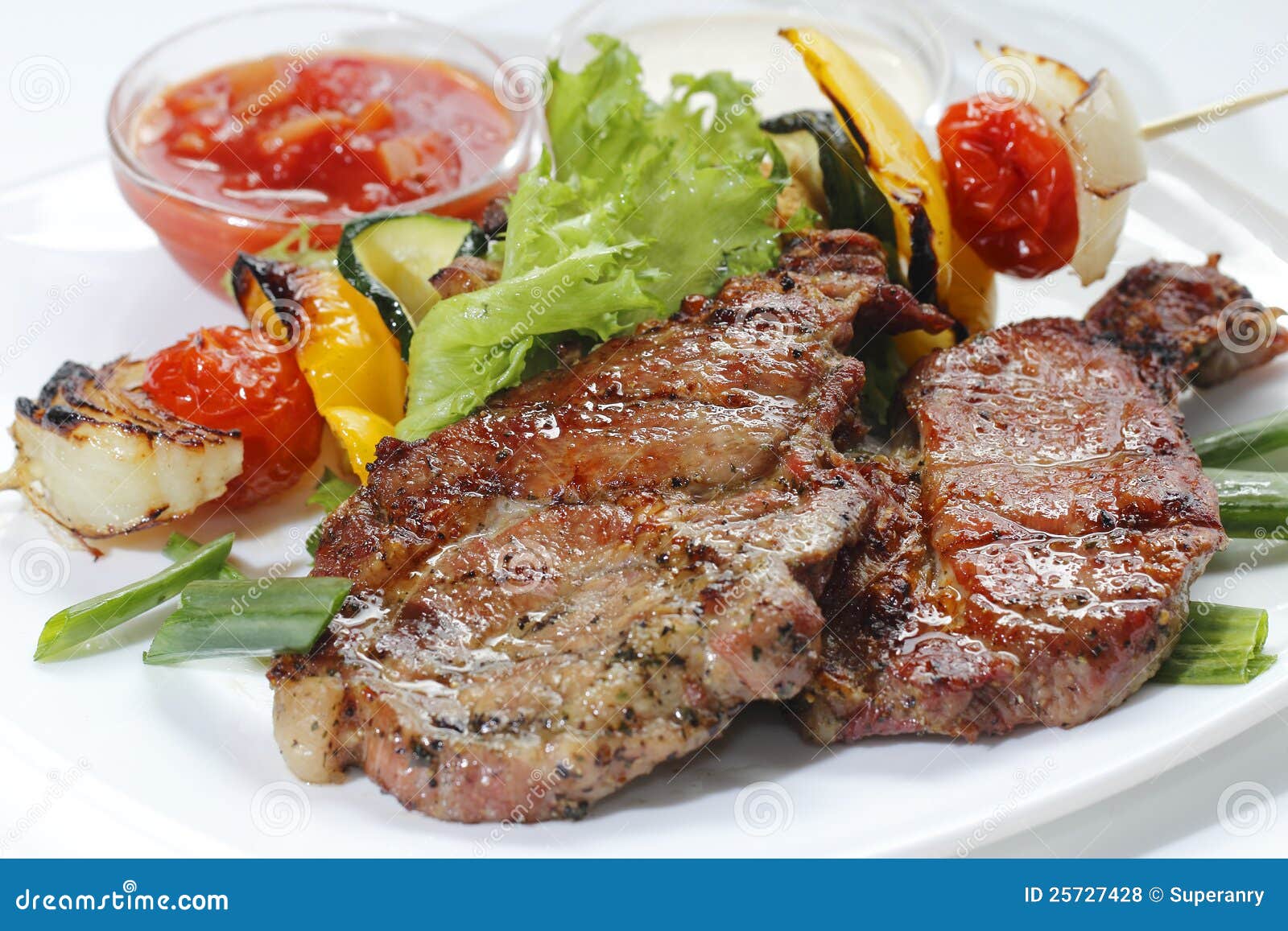 Meat and vegetables stock photo. Image of cucumber, plate - 25727428