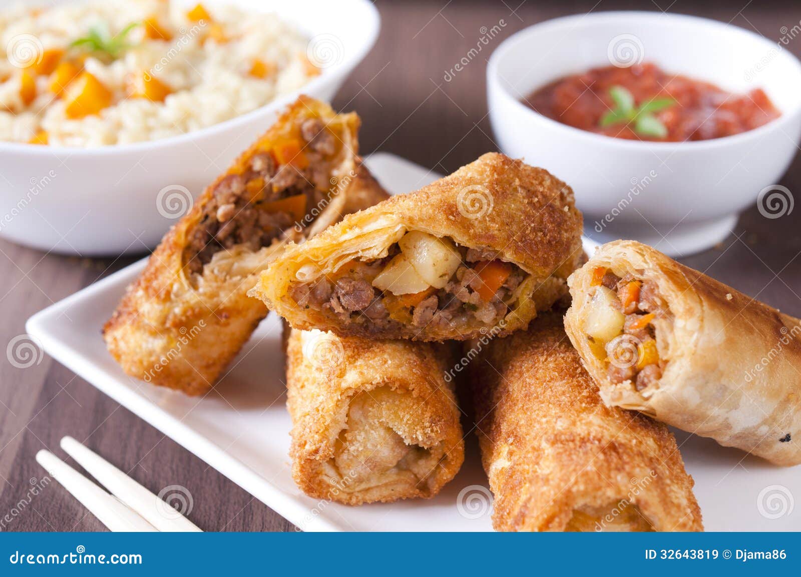 Meat and vegetables rolls stock image. Image of background - 32643819