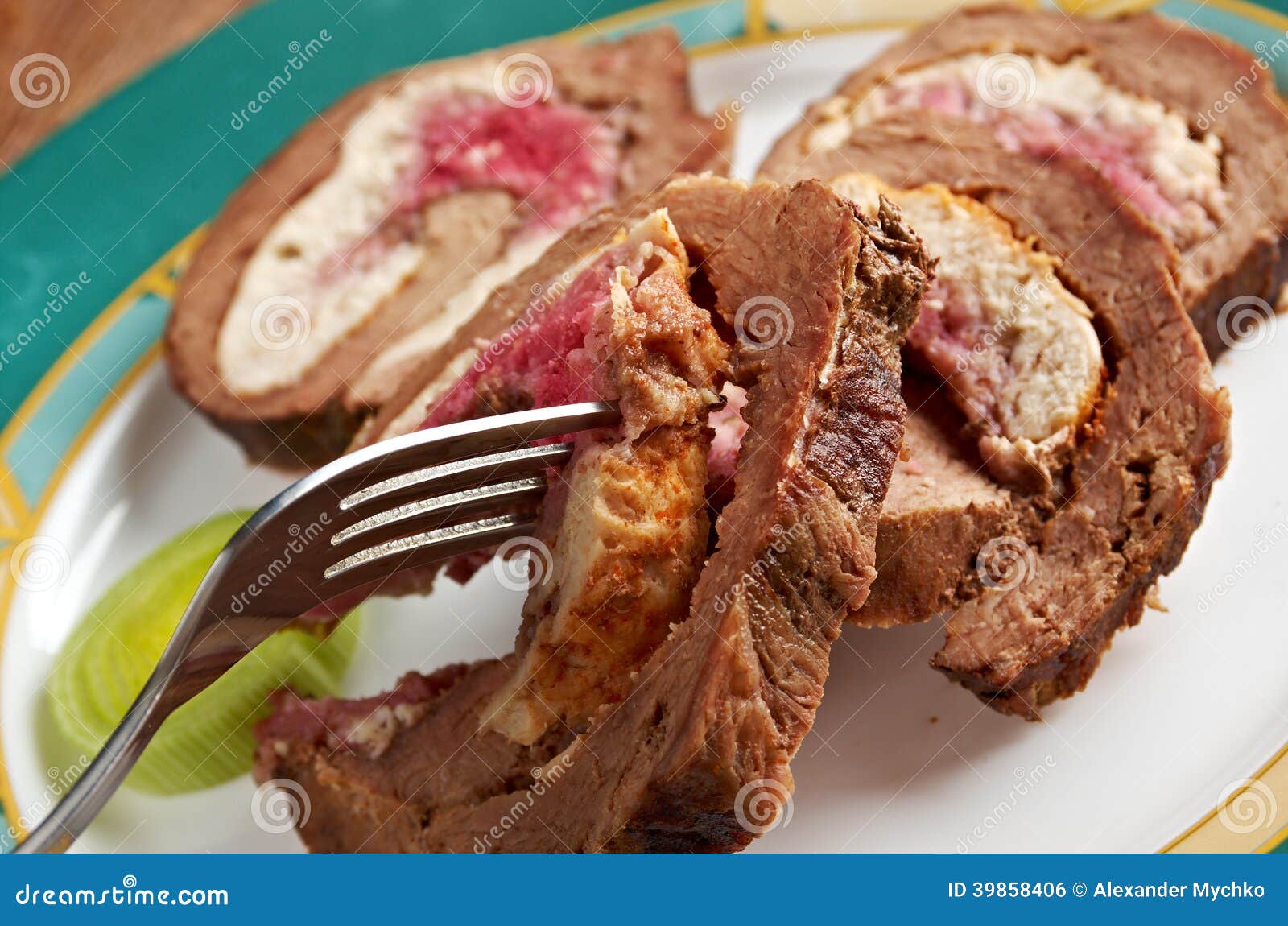 Meat wrapped rolls stock photo. Image of dish, meal, chicken - 39858406