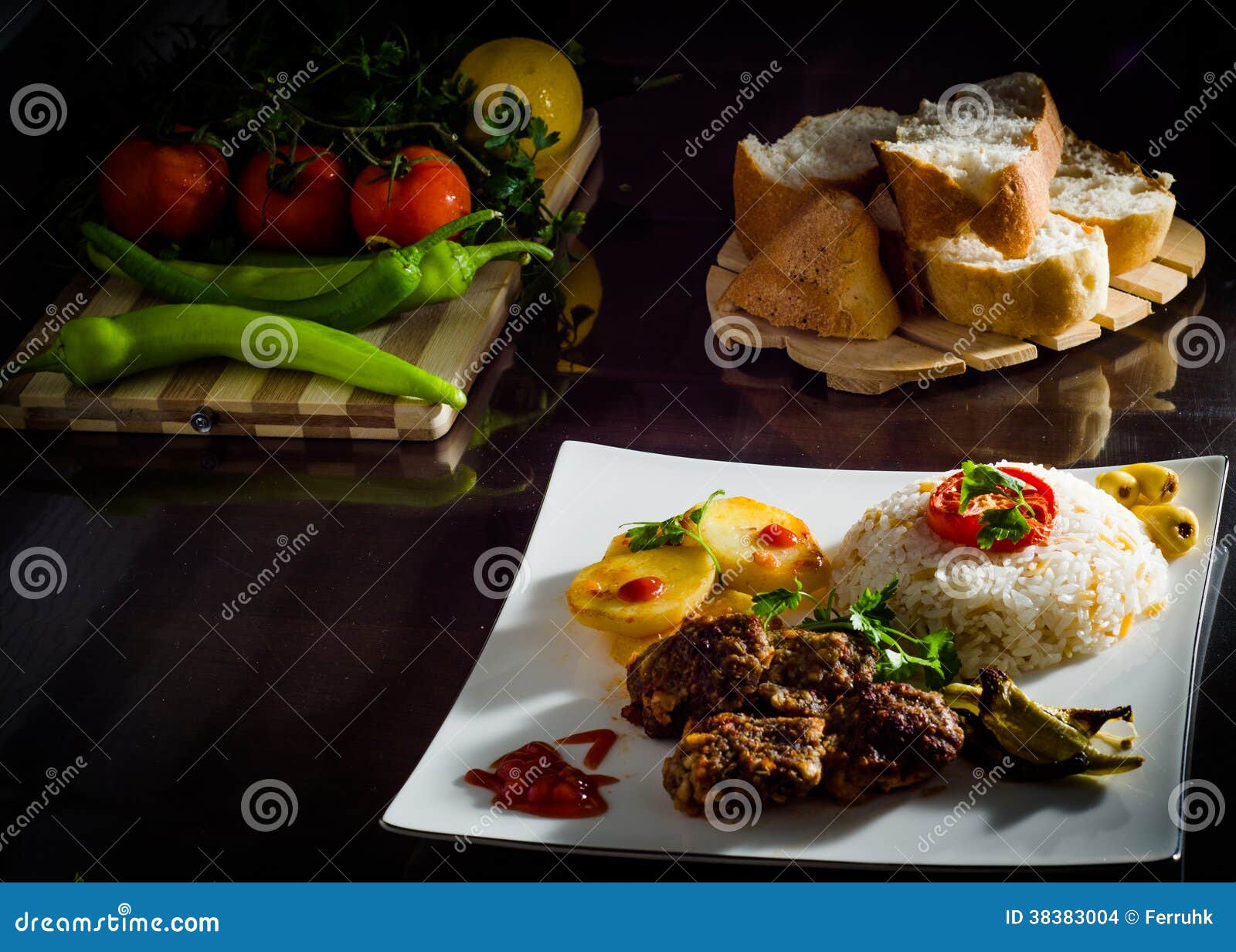Meatball Menu stock photo. Image of lemon, lunch, bread - 38383004