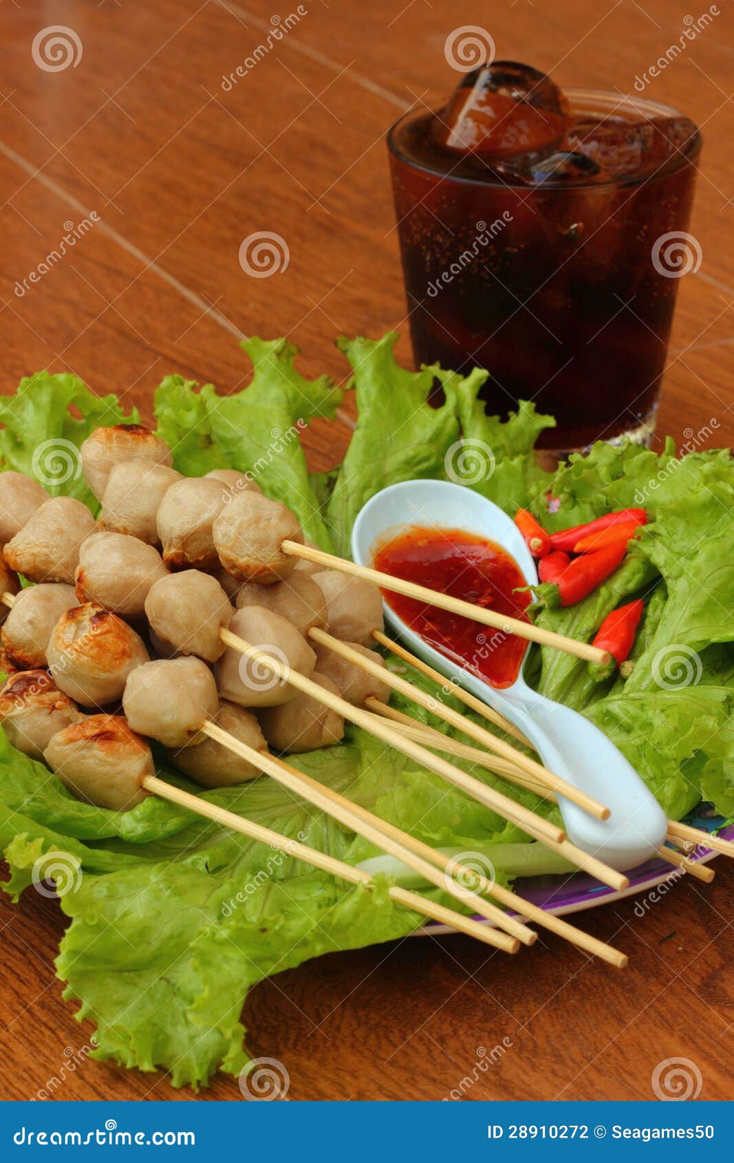 Meatball skewers stock photo. Image of delicious, green - 28910272