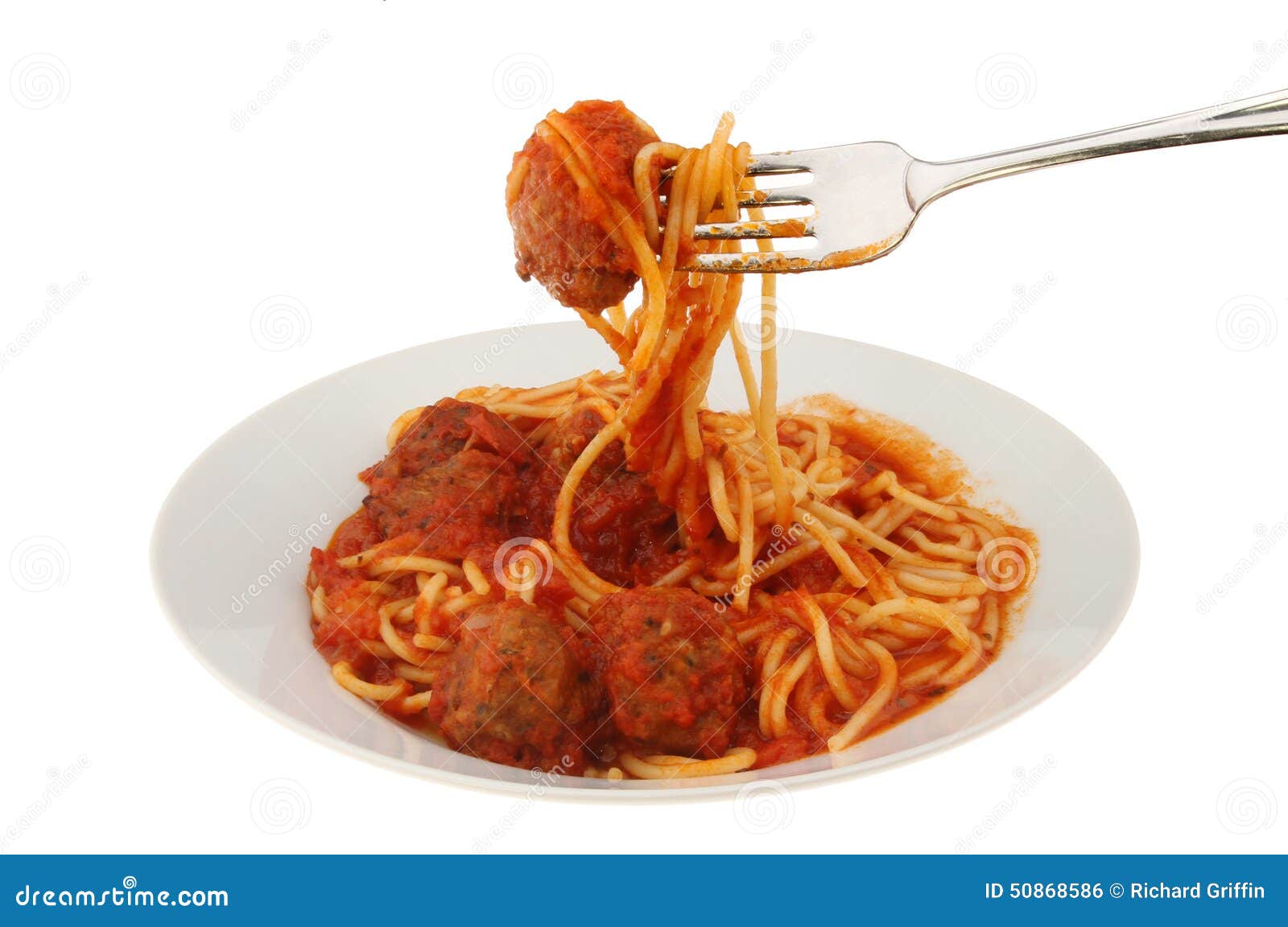 Meatball and Spaghetti Fork Stock Photo - Image of spaghetti, convience ...