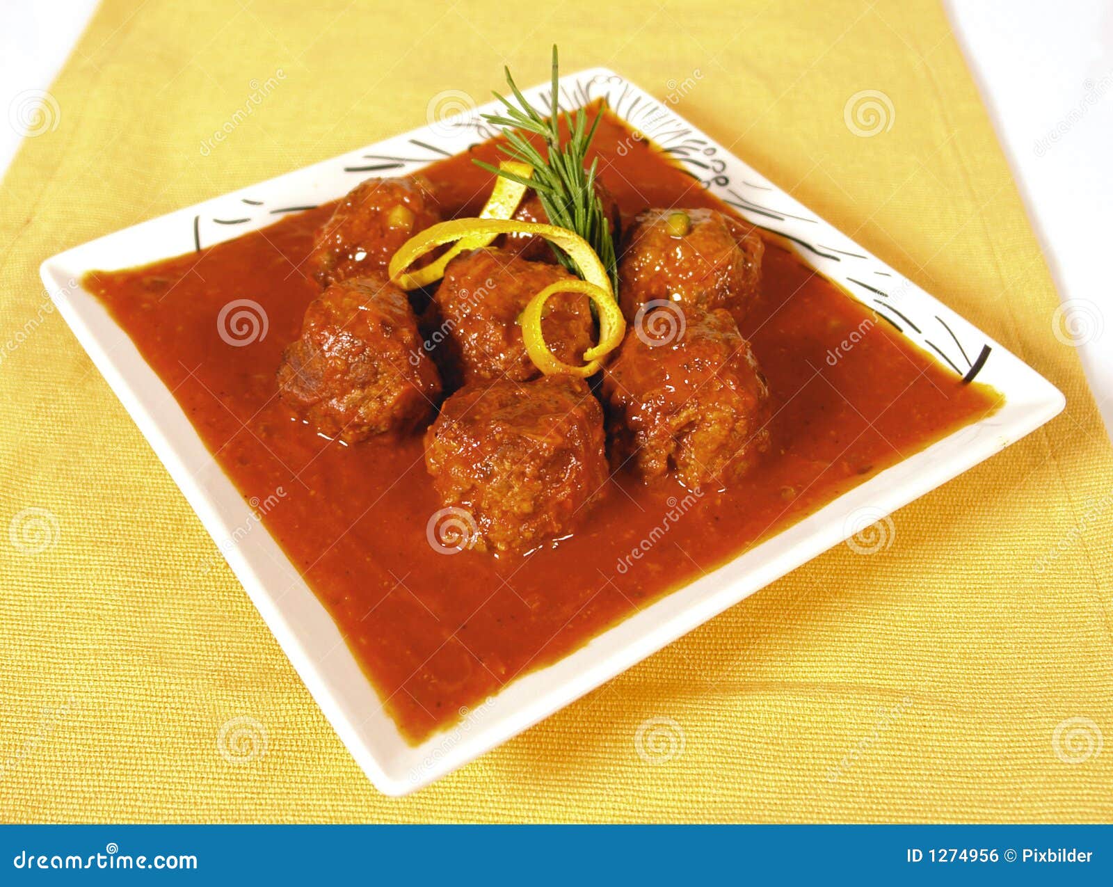 Meatballs stock photo. Image of plate, meatballs, cream - 1274956