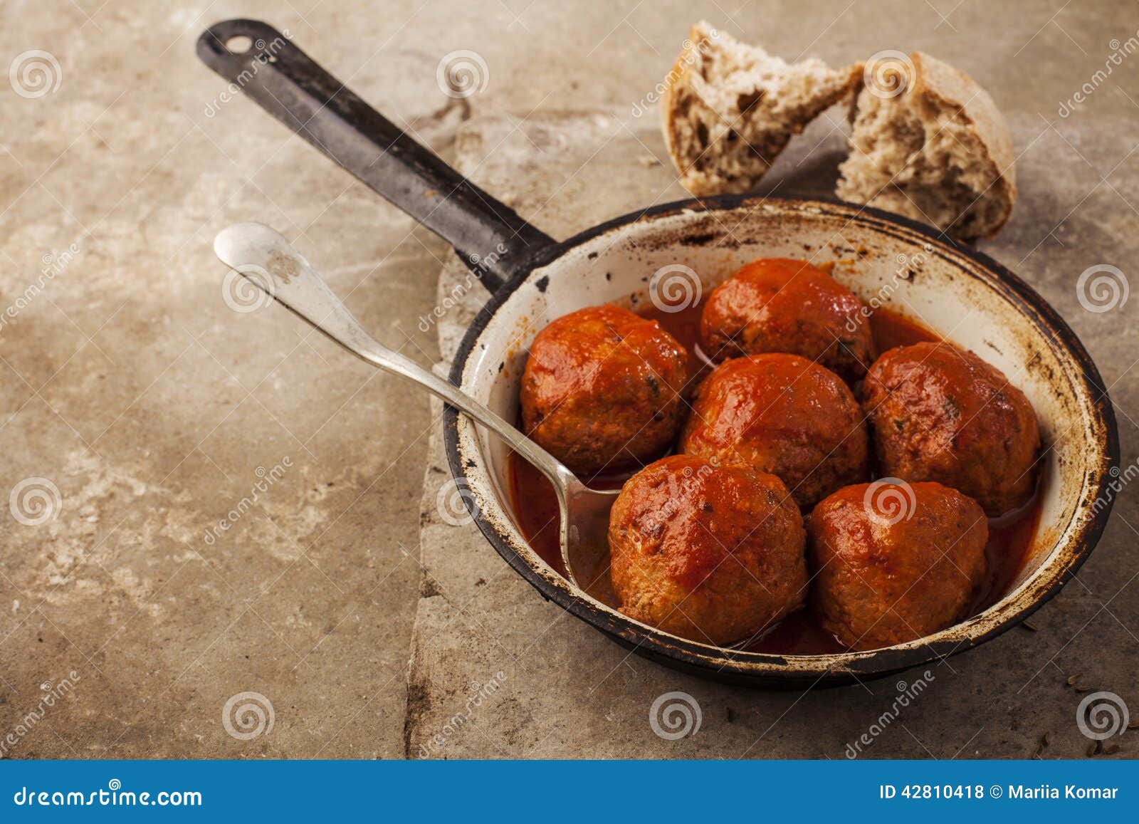 Meatballs in pan stock photo. Image of health, homemade - 42810418