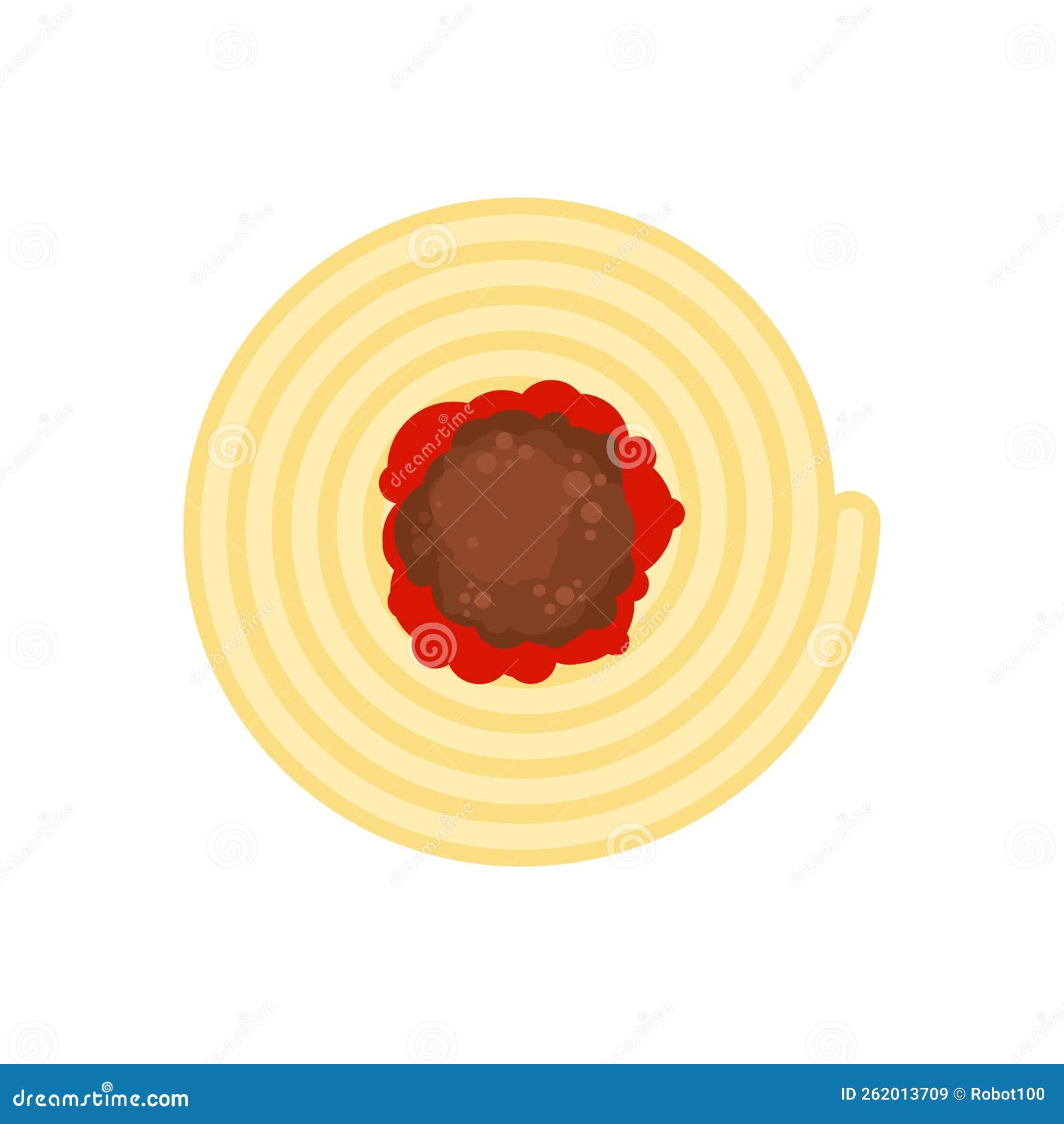Meatballs With Pasta Top View Isolated. Food Vector Illustration ...