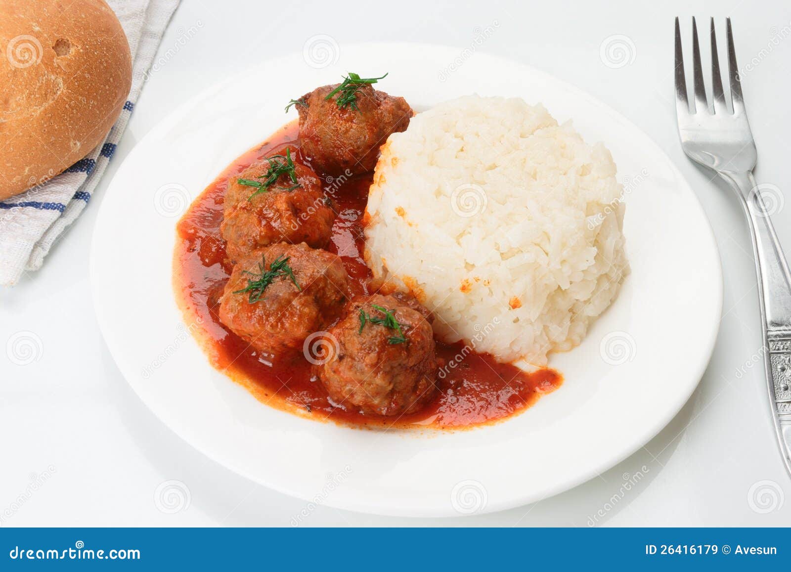 Meatballs with rice stock image. Image of culinary, cooked - 26416179