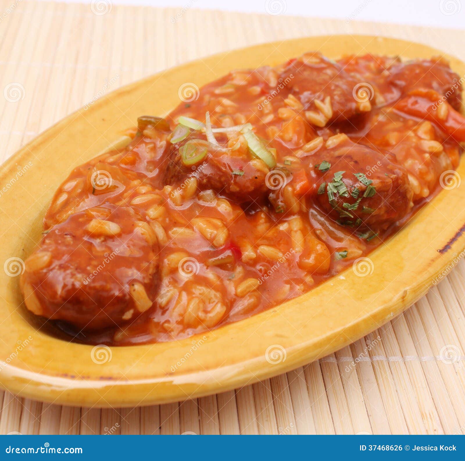 Meatballs with rice stock photo. Image of rice, lunch - 37468626