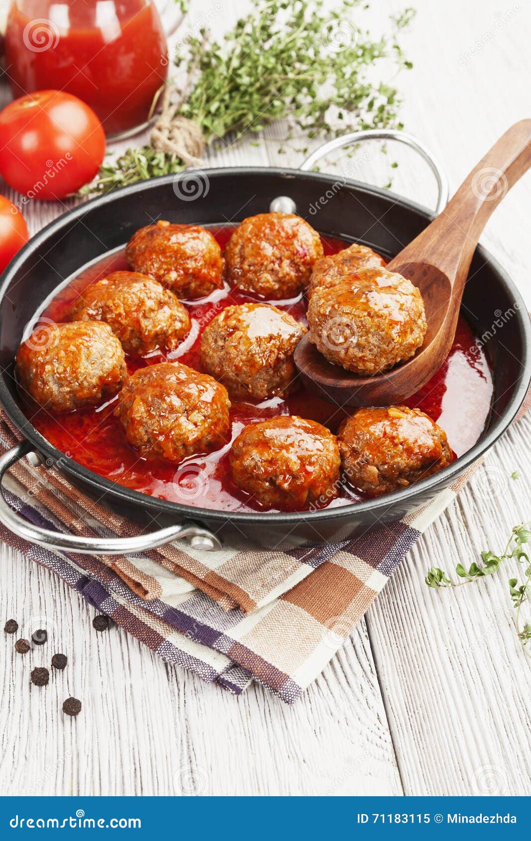 Meatballs on the table stock image. Image of ceramic - 71183115