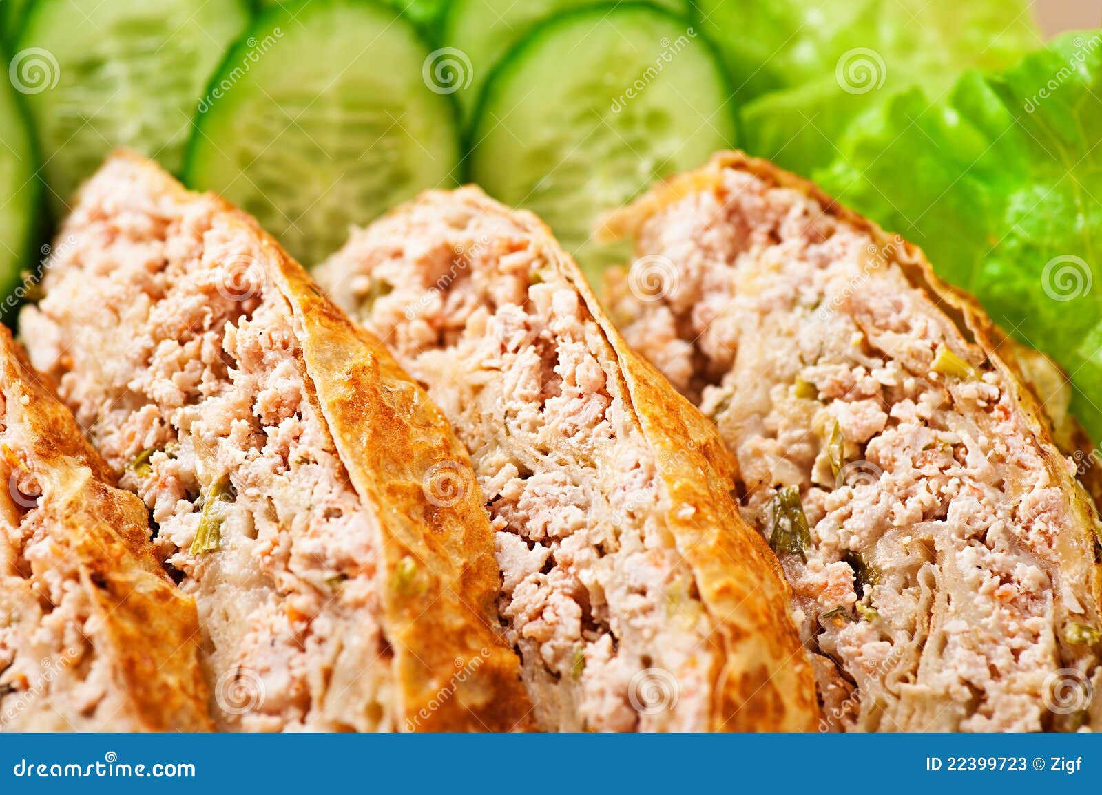 Meatloaf, Cucumber, Lettuce, Stock Image - Image of dining, beef: 22399723