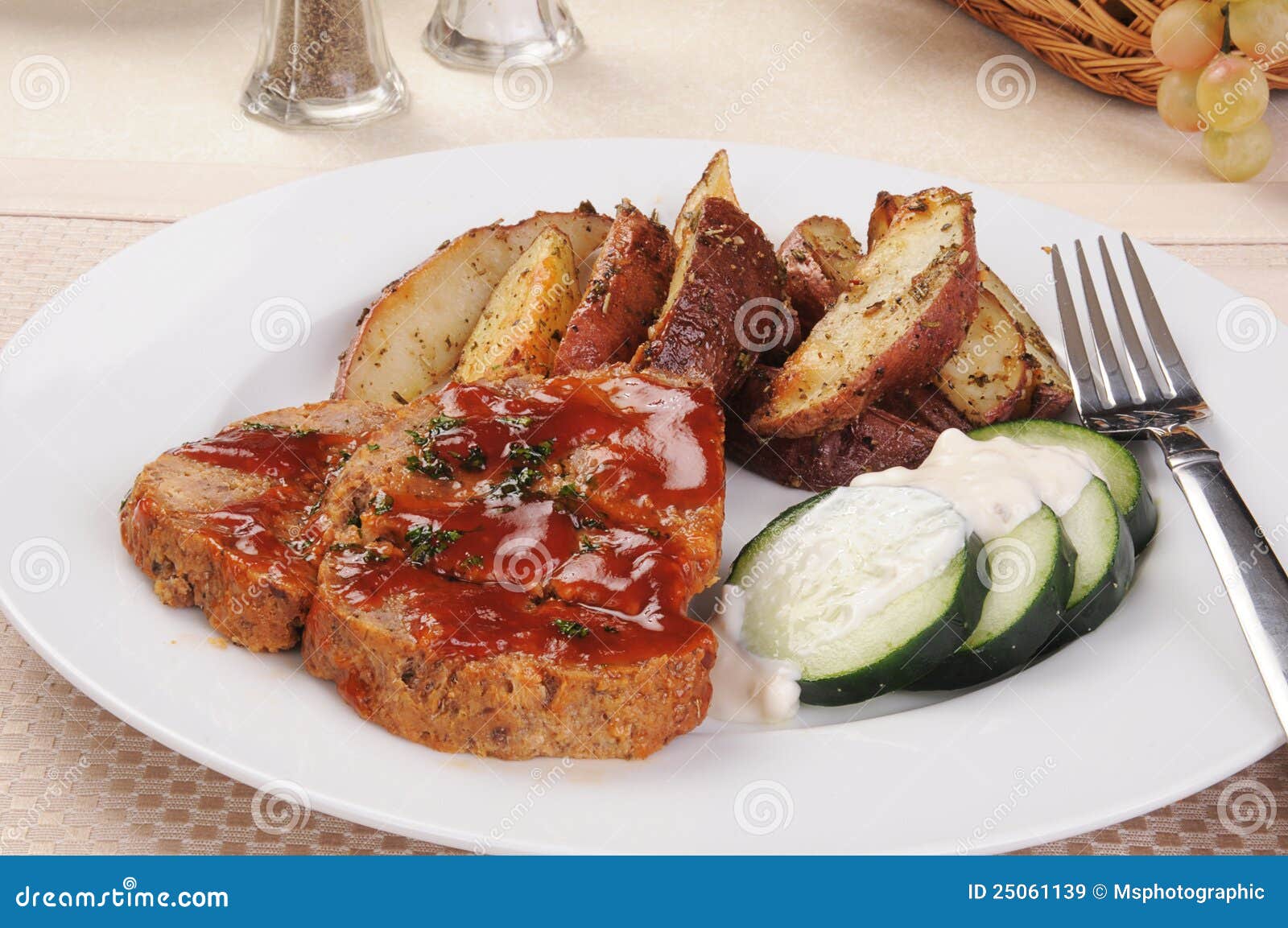 Meatloaf dinner stock image. Image of meat, steak, meal - 25061139
