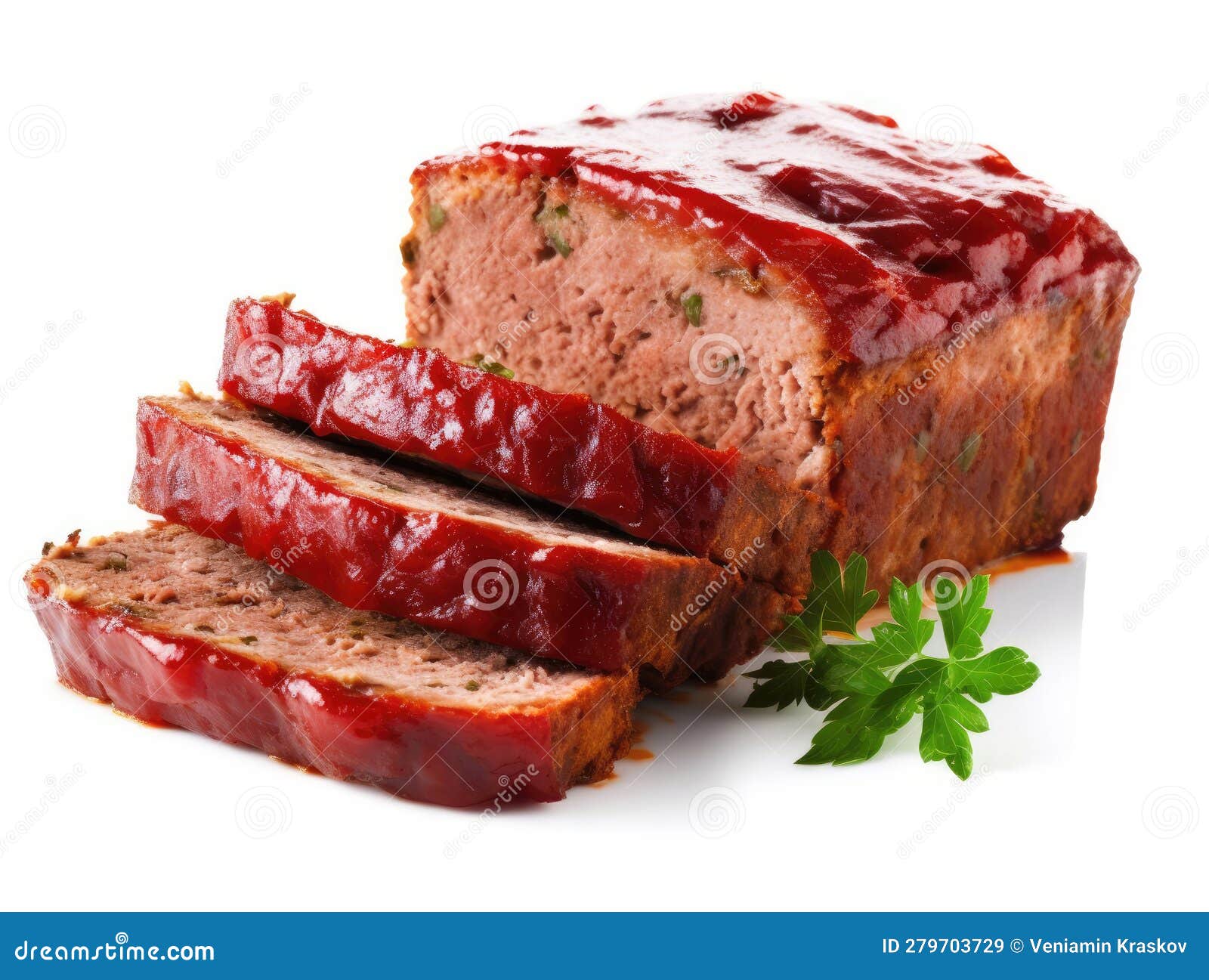 Meatloaf isolated on white stock illustration. Illustration of lunch ...
