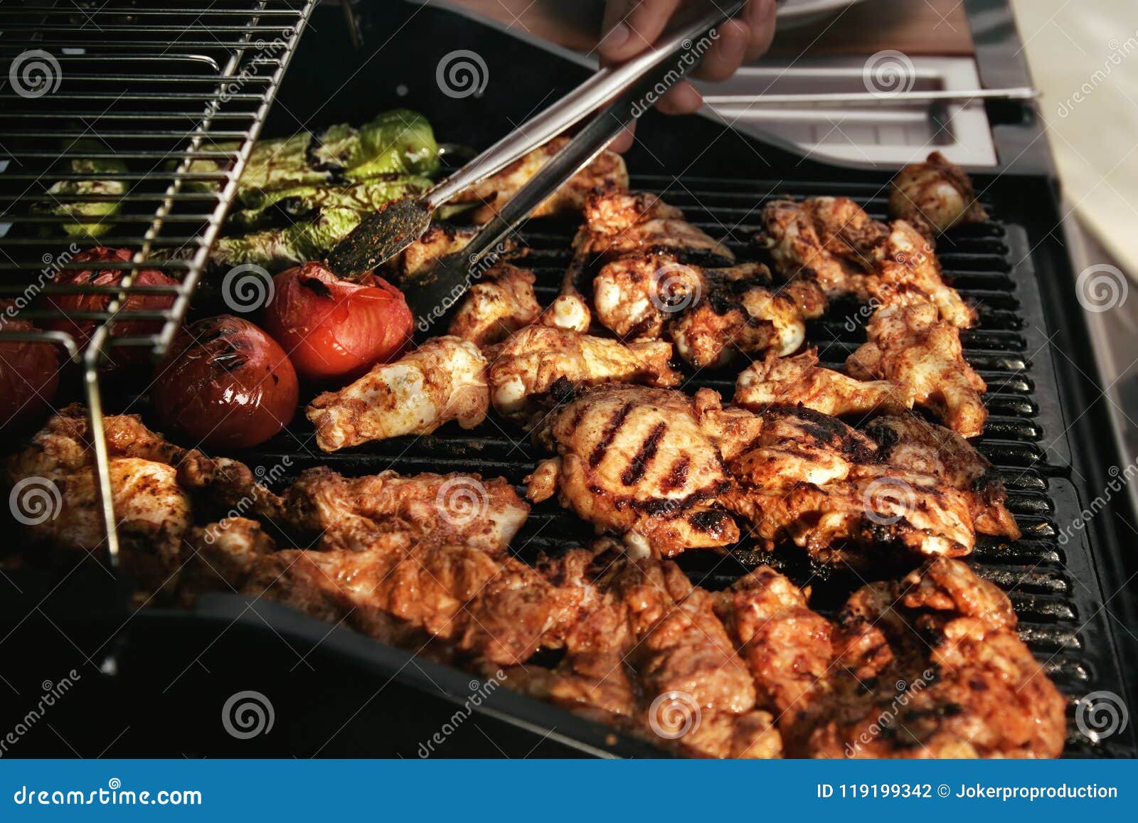 Meats on barbecue stock photo. Image of chief, picnic - 119199342