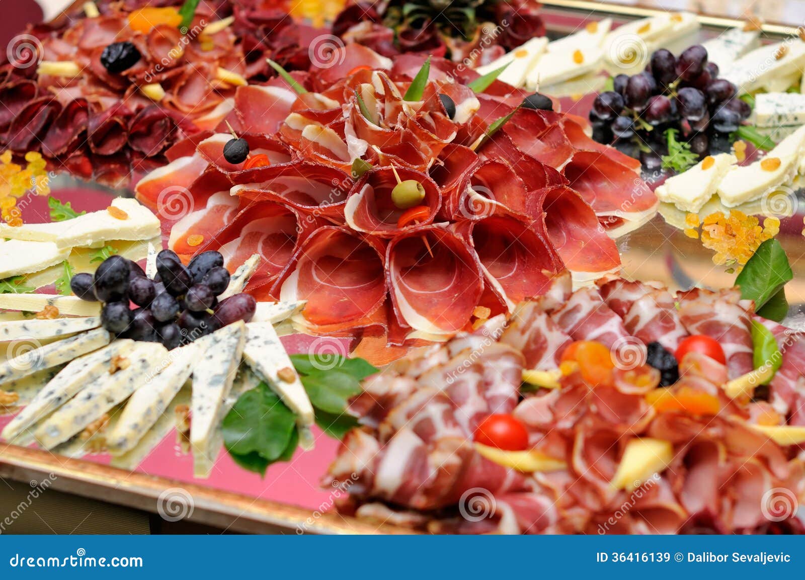 Meats and cheese selection stock image. Image of event - 36416139