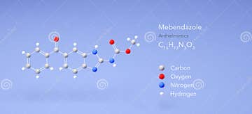 Mebendazole Molecule, Molecular Structures, Antihelminthic Agent, 3d ...