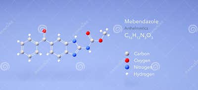 Mebendazole Molecule, Molecular Structures, Antihelminthic Agent, 3d ...