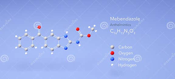 Mebendazole Molecule, Molecular Structures, Antihelminthic Agent, 3d ...