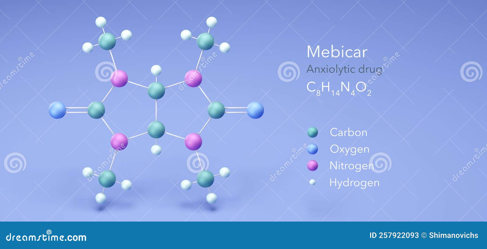 Mebicar, Molecular Structures, Anxiolytic Drug, 3d Model, Structural ...
