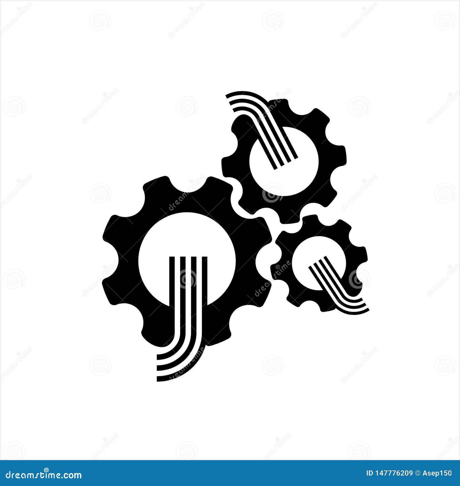 Mecanismo De Engranaje E Icono Del Vector De Los Ajustes Ilustración