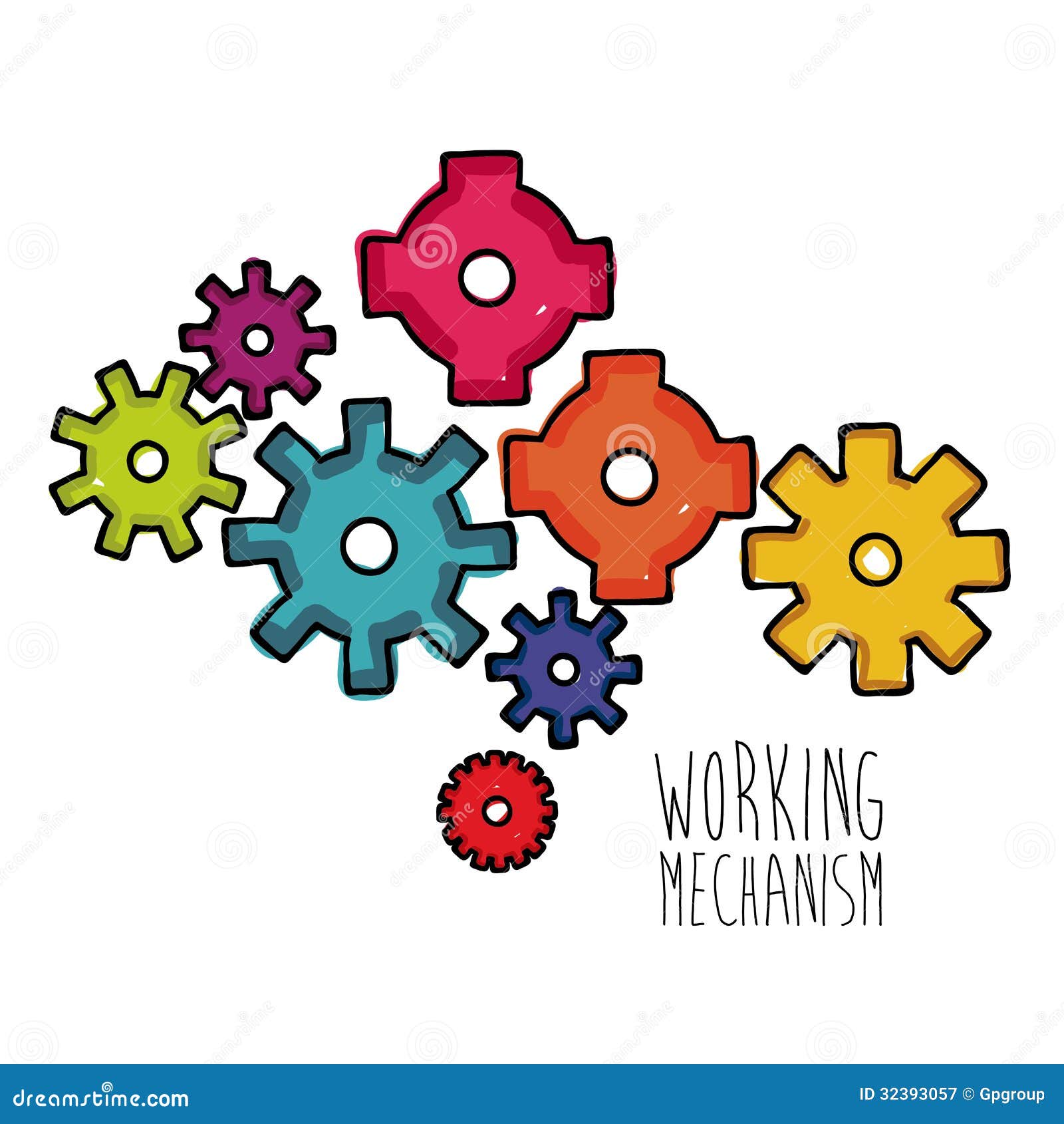 Mecanismo de trabajo ilustración del vector. Ilustración de drenaje ...