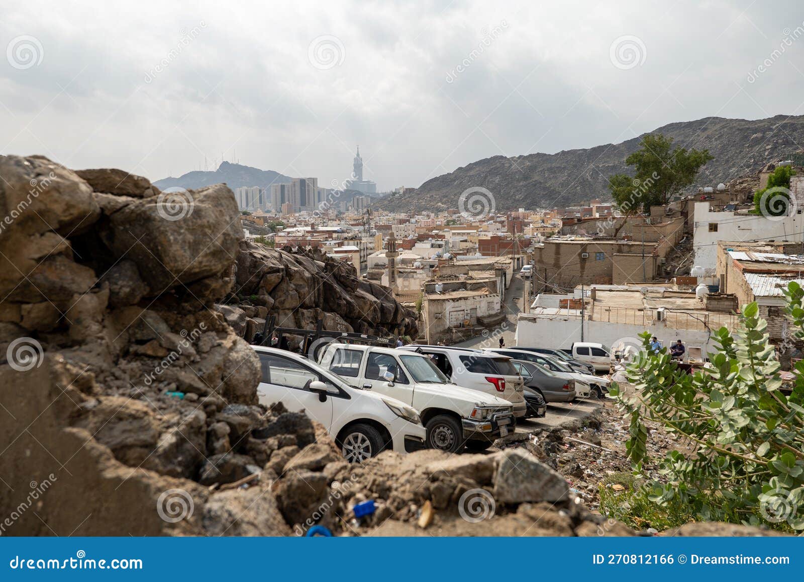 The Mecca City Skyline from Mountains Stock Photo - Image of arab, holy ...