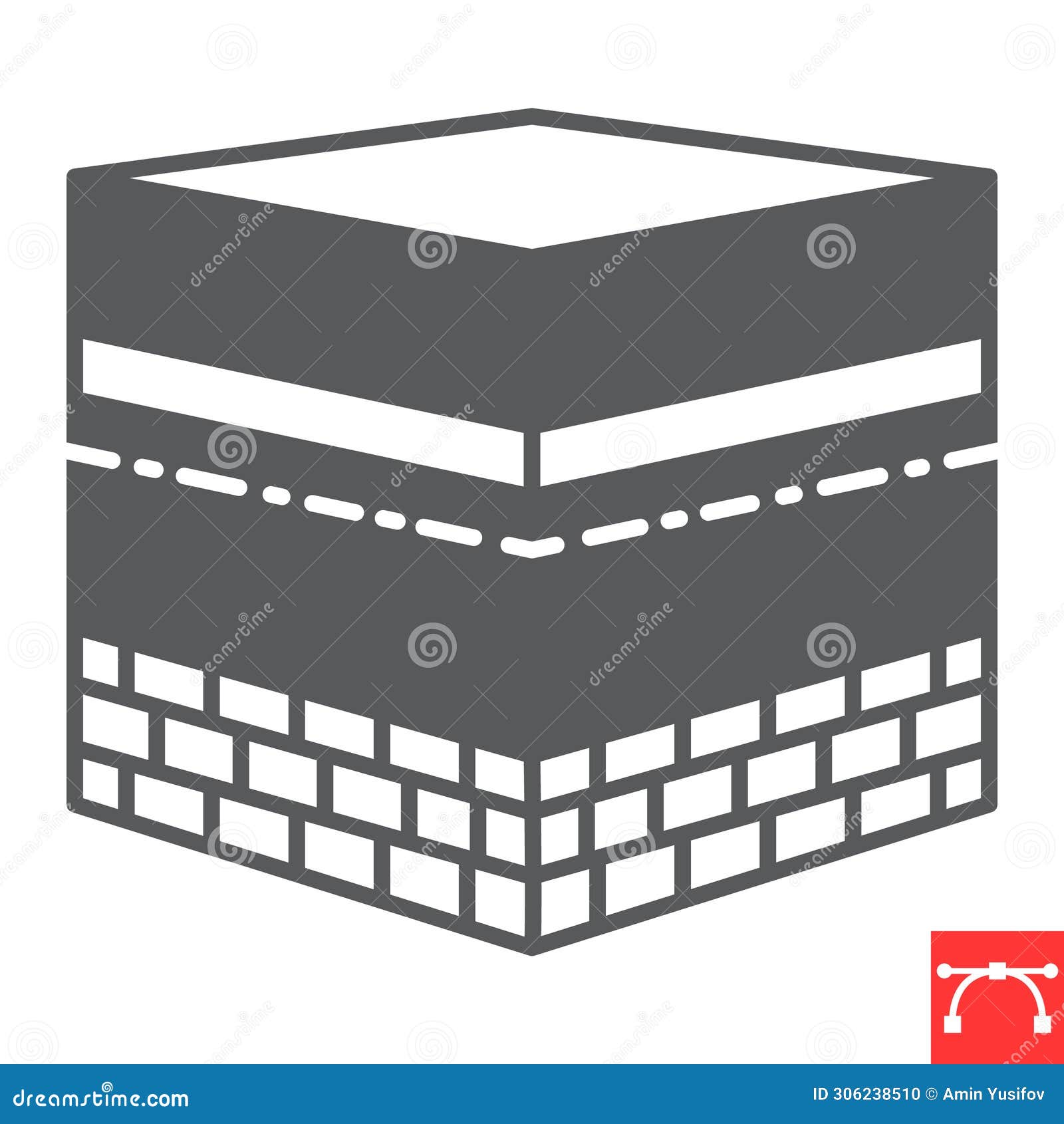 Mecca glyph icon stock vector. Illustration of umrah - 306238510