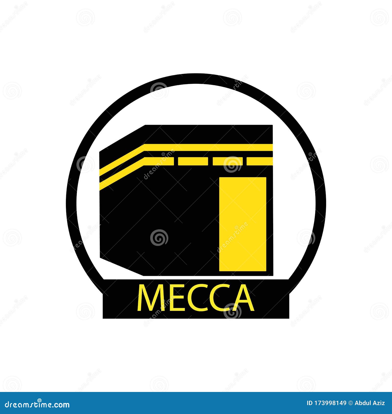 Mecca logo vector stock vector. Illustration of moslem - 173998149