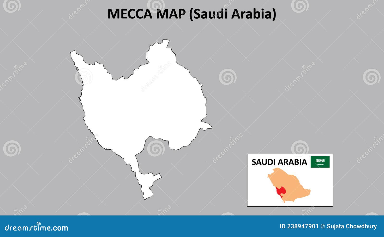 Mecca Map.Mecca Map Saudi Arabia with White Background and Line Map ...