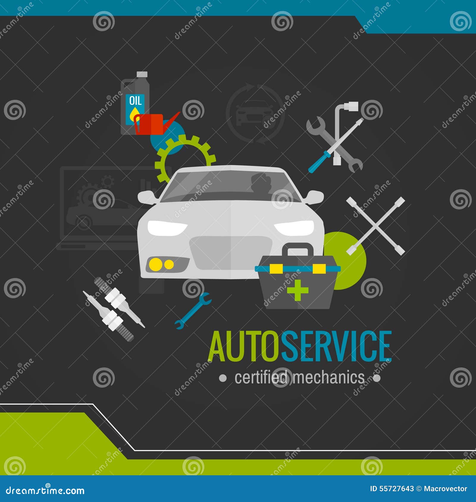 Meccanico Flat Icon illustrazione vettoriale. Illustrazione di ...