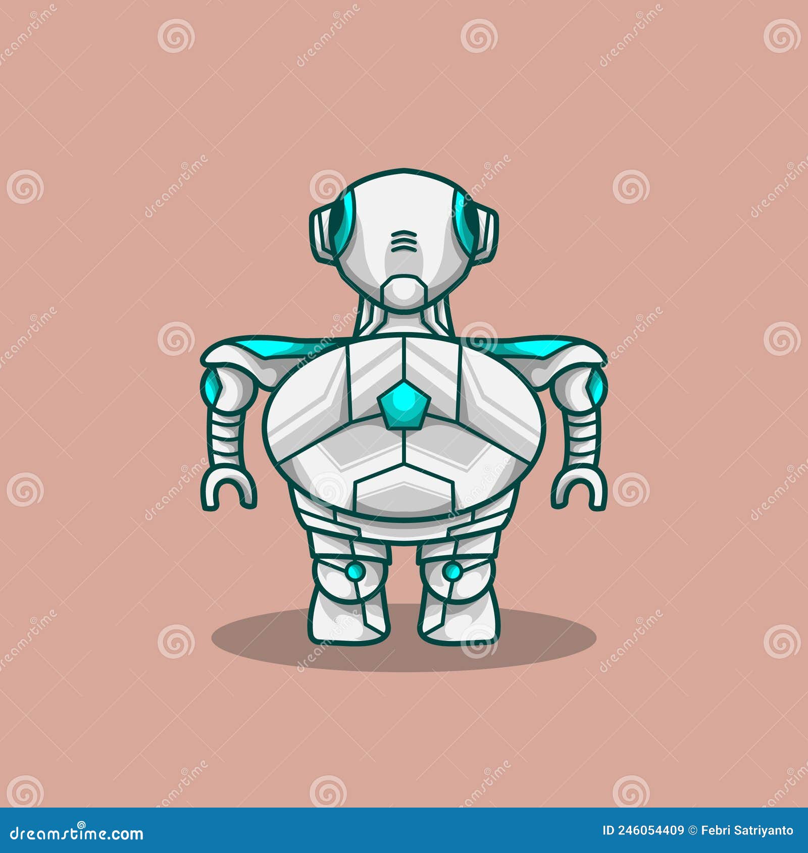 Tiny CUte Humanoid Robot Mascot Stock Vector - Illustration of machine ...