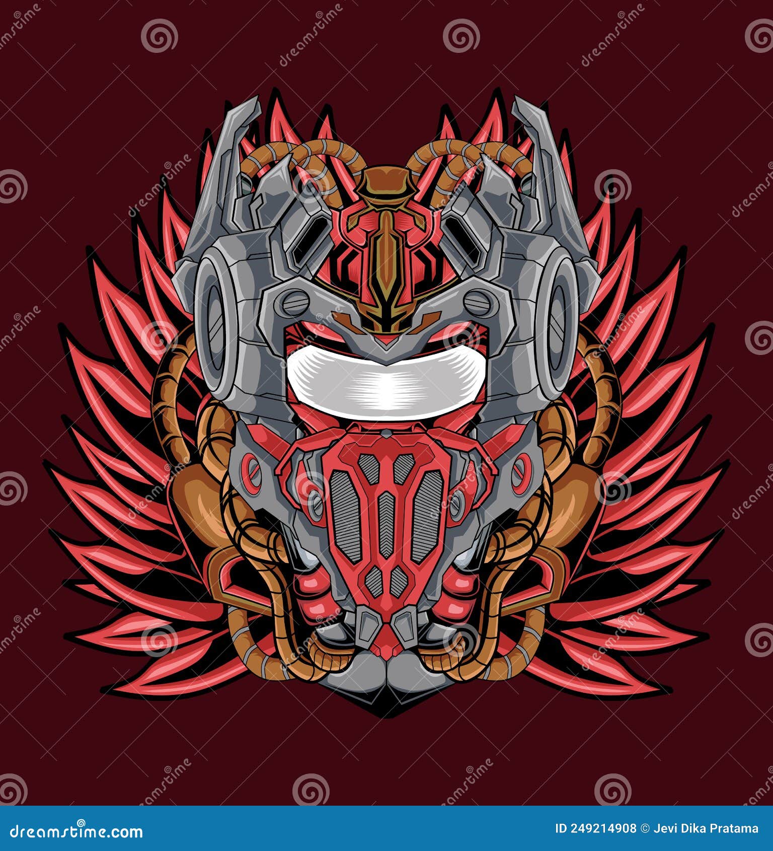 Mecha Character Vector Illustration Stock Illustration - Illustration ...