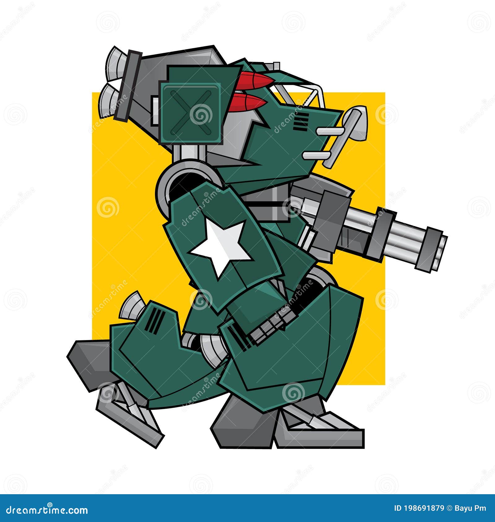 Military Robot Design Concept for War Stock Vector - Illustration of ...