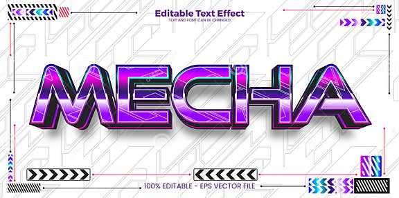 Mecha Editable Text Effect in Modern Cyber Trend Style Stock Vector - Illustration of template ...