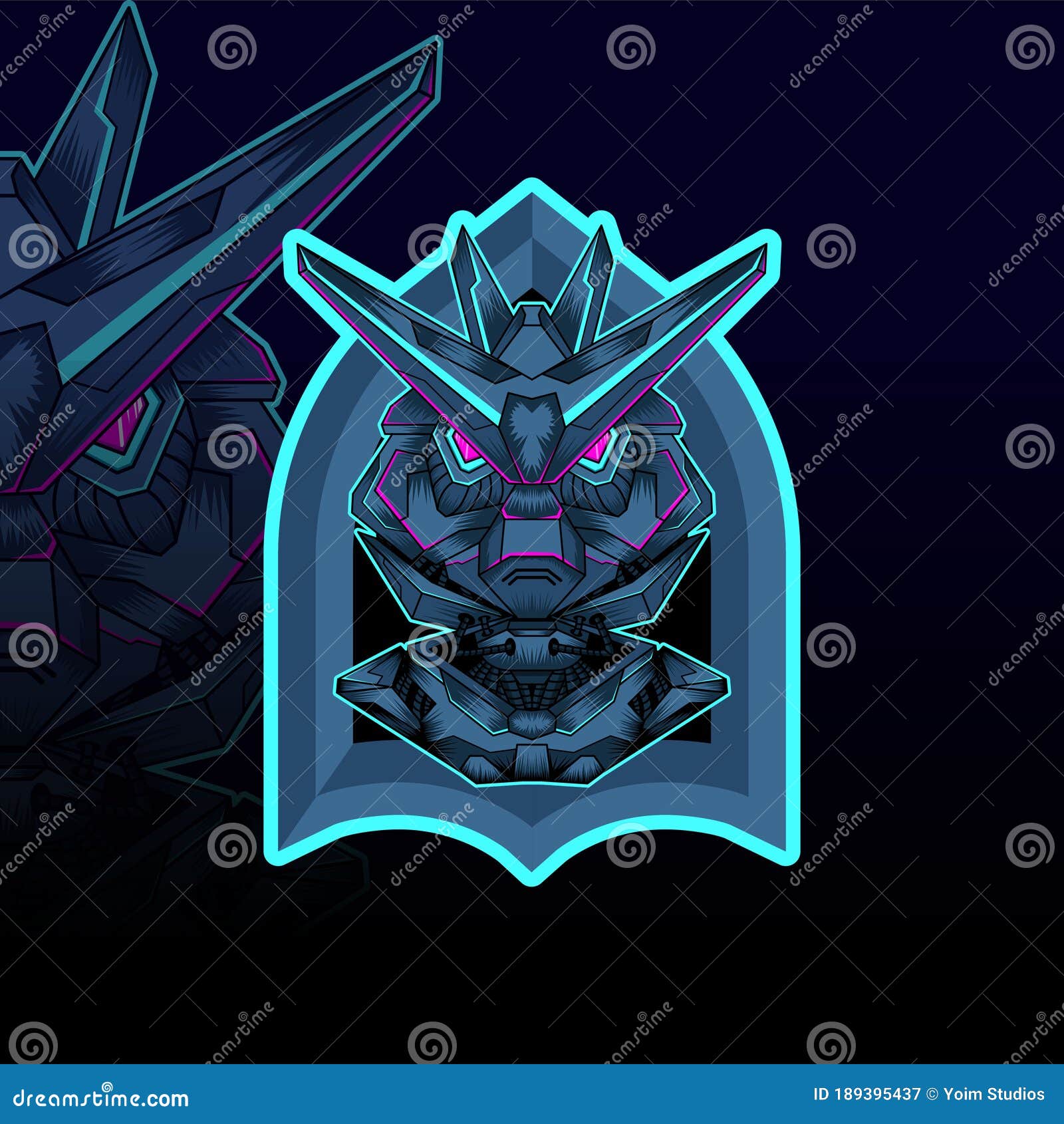 Mecha Esport Logo Mascot Design Cartoon Vector | CartoonDealer.com ...