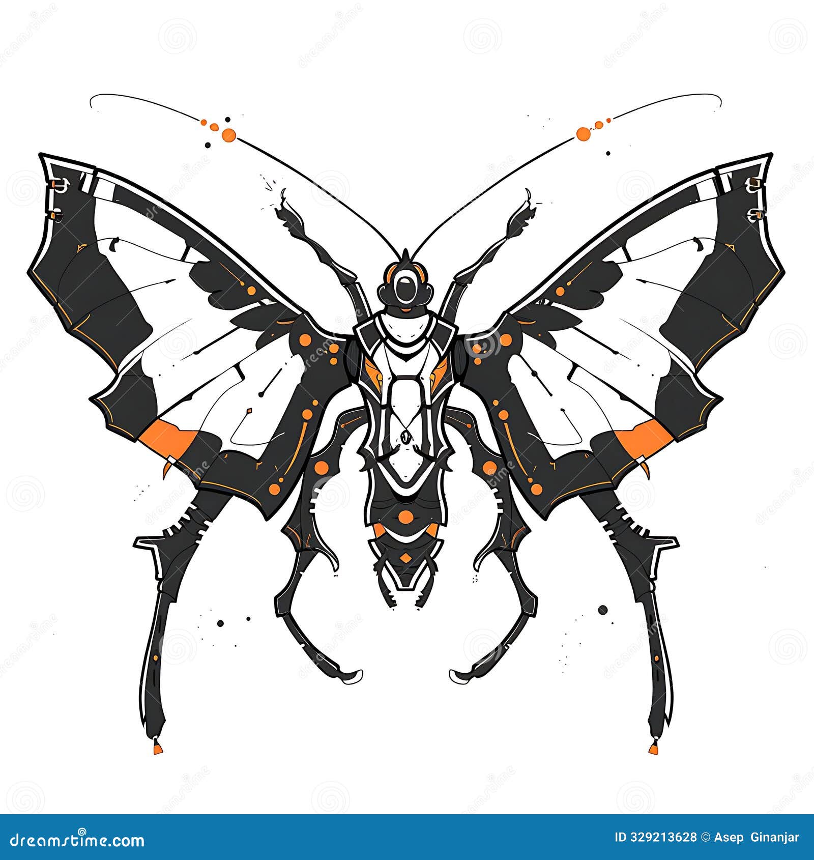 Mecha Insect logo stock illustration. Illustration of future - 329213628