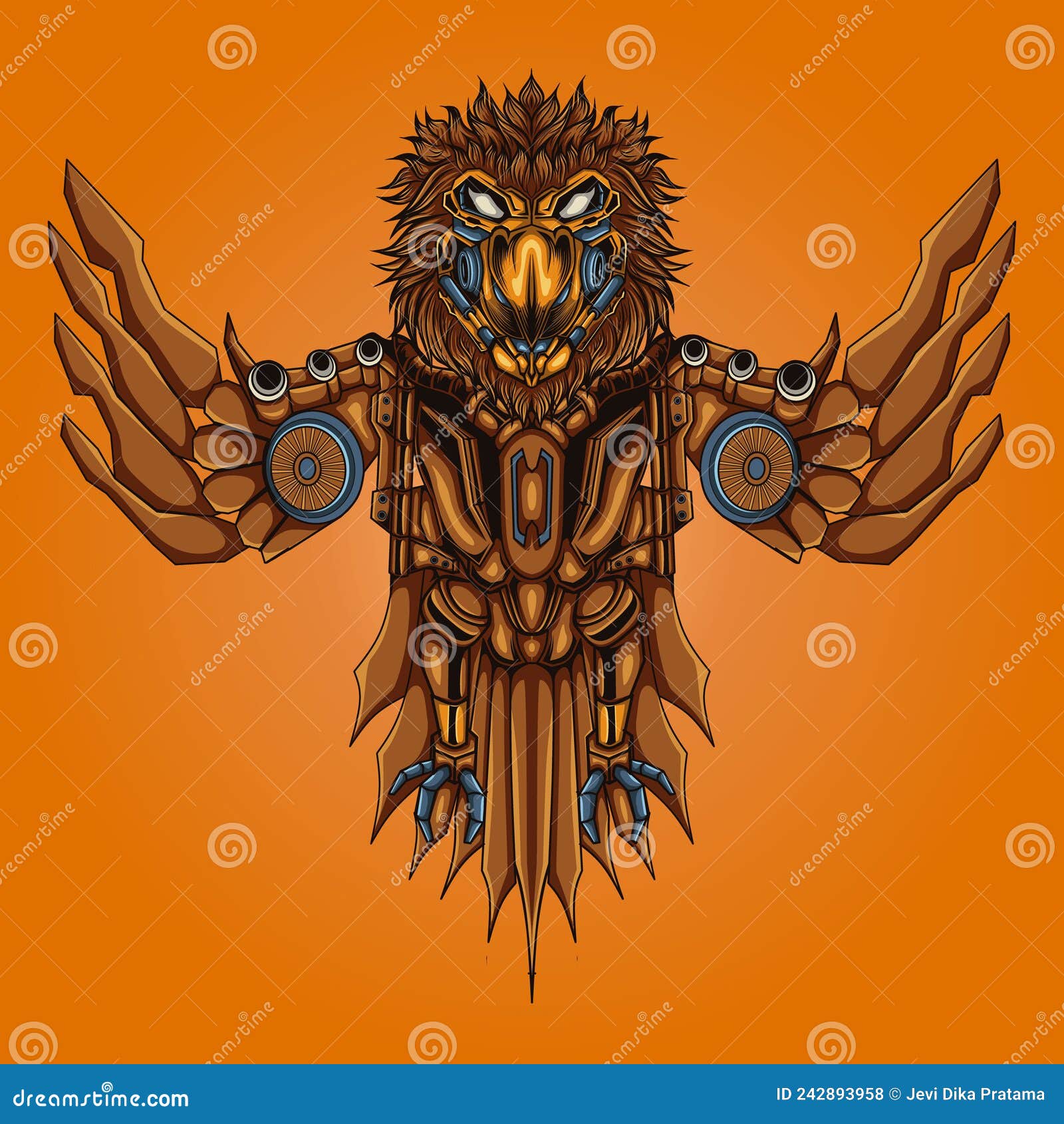 Mecha Robot Bird Illustration Stock Vector - Illustration of drawing ...