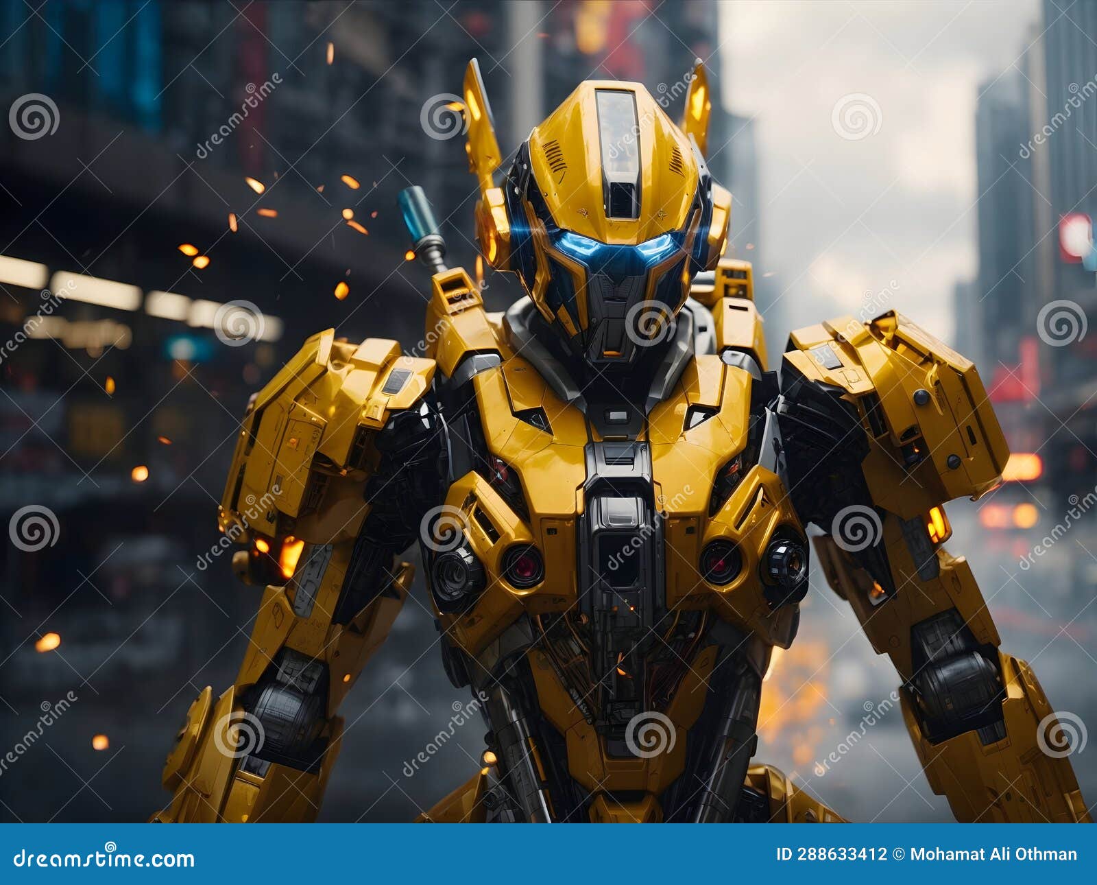 Mecha Robot Created with Generative AI Stock Illustration ...