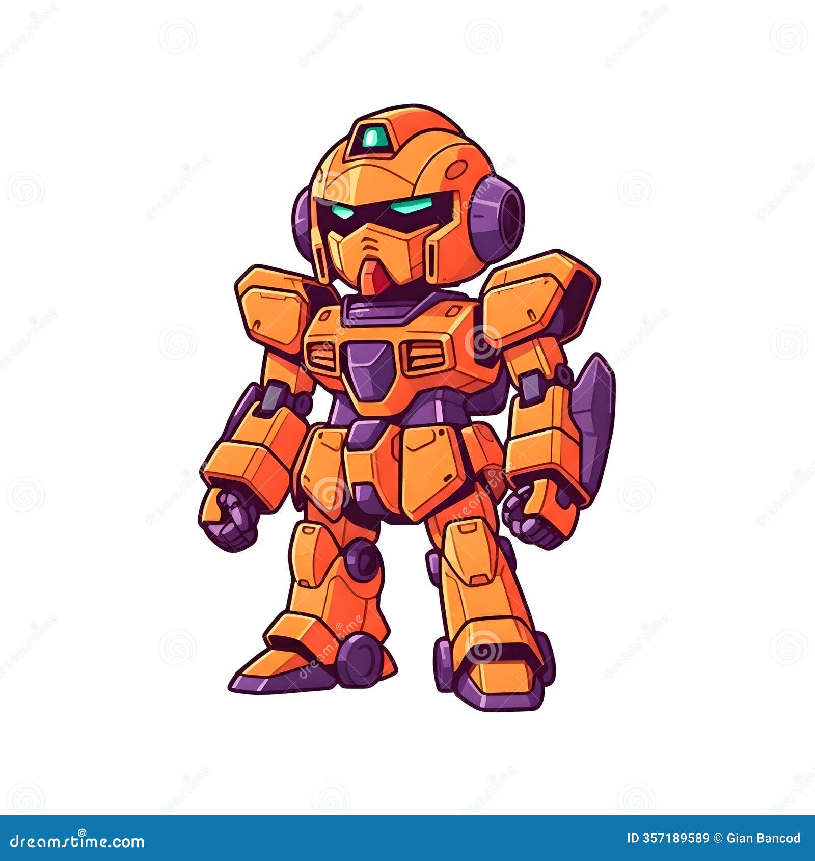 Mecha Robot Jepang Futuristic Full Body Illustration | CartoonDealer ...