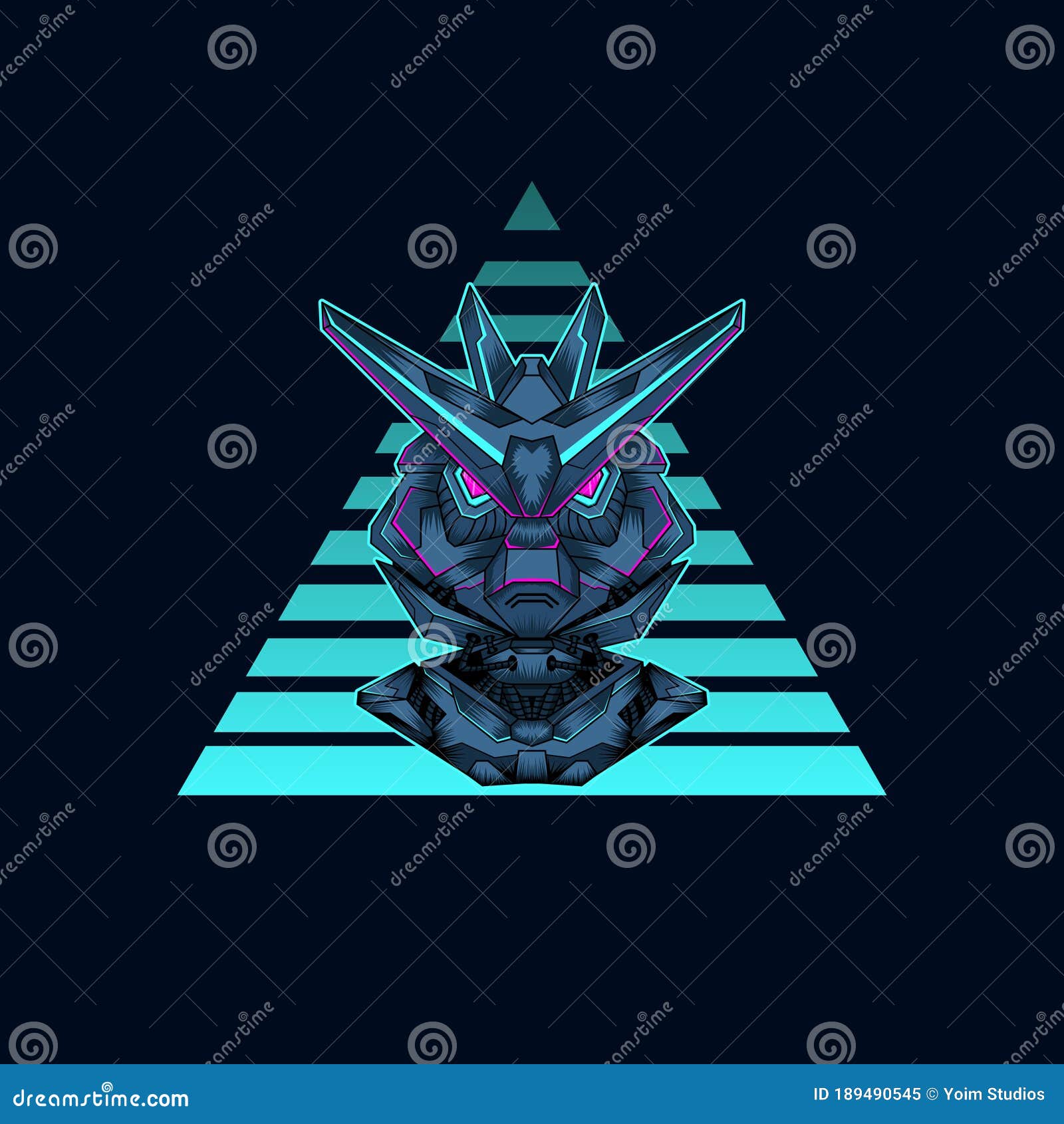 Mecha with Sacred Geometry Background Vector Graphic Design ...
